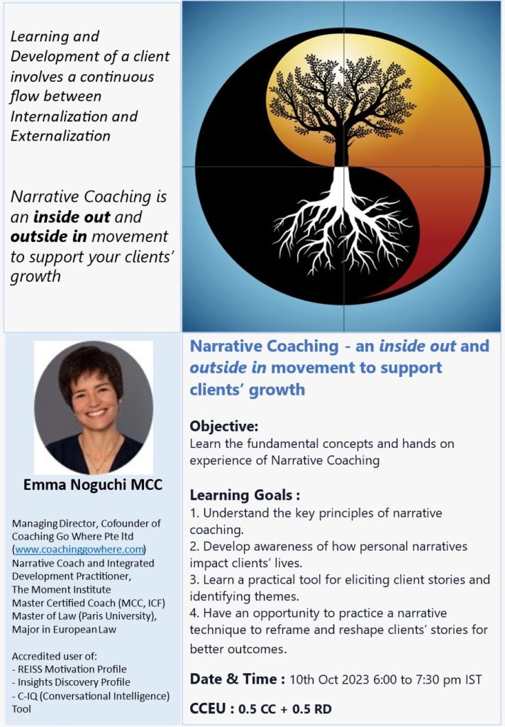 Narrative Coaching - from ICF Mumbai's Coaching Mastery Community of ...