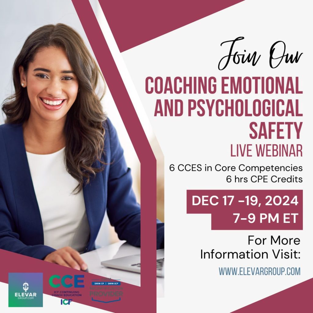 Coaching Emotional and Psychological Safety - 6 CCEs in Core Competencies - ICF Events