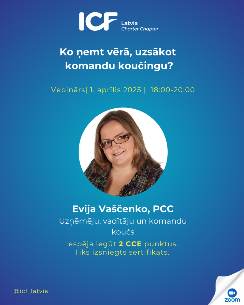 Ko ņemt vērā, uzsākot komandu koučingu - ICF Events